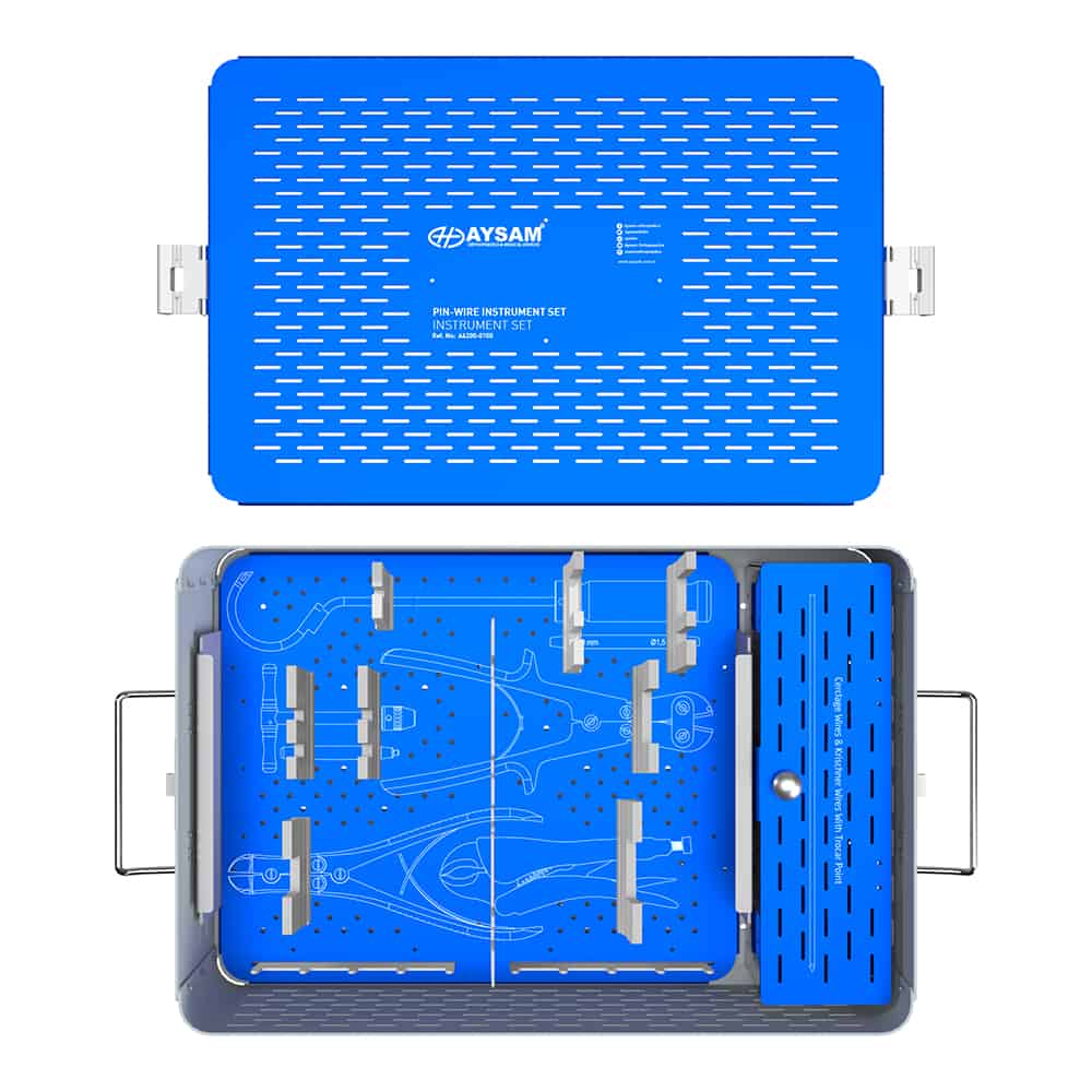 KIRSCHNER WIRE-PIN INSTRUMENT SET ALUMINIUM STERILIZATION CONTAINER ...